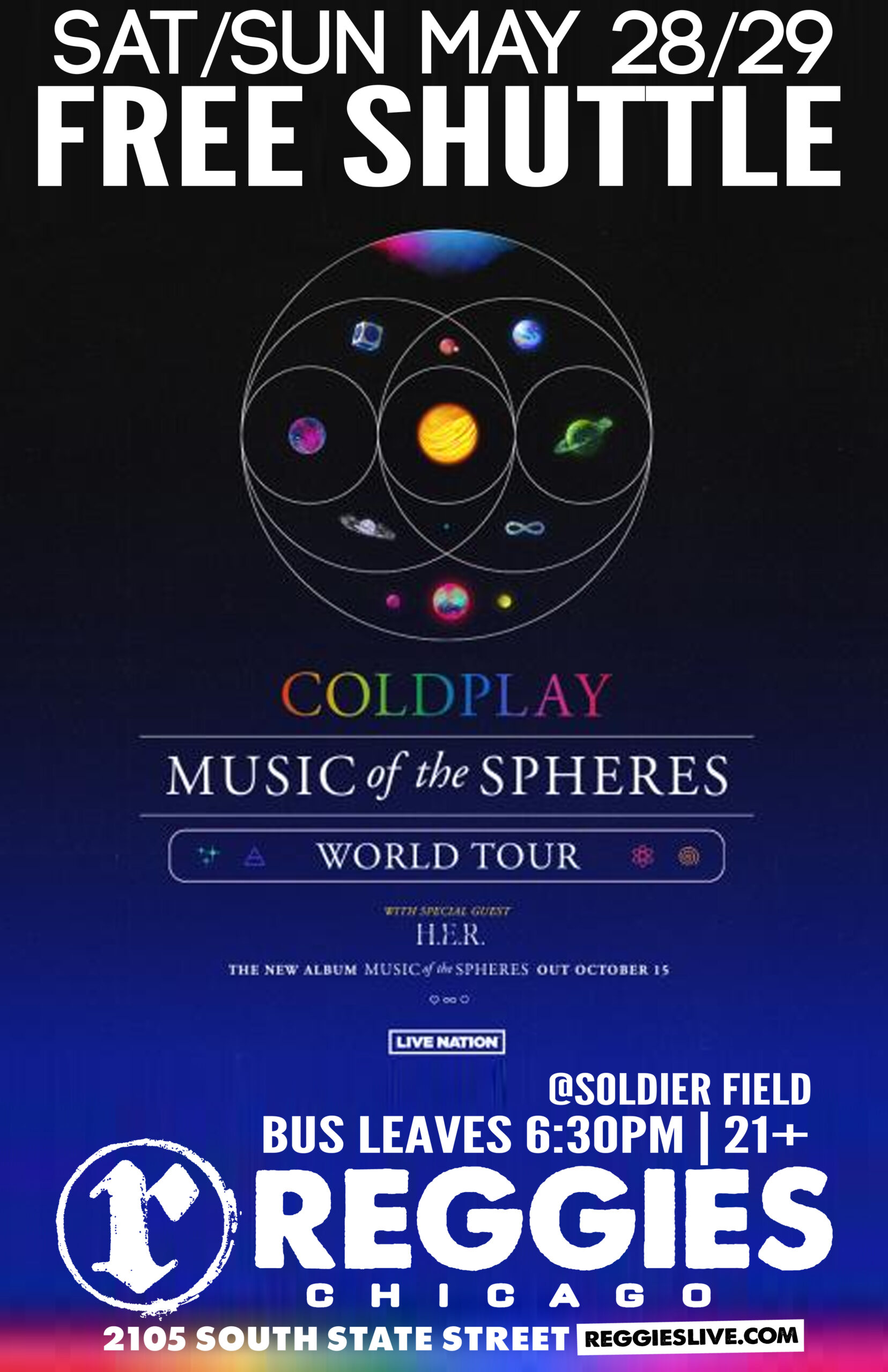 SHUTTLE TO COLDPLAY - Reggies Chicago